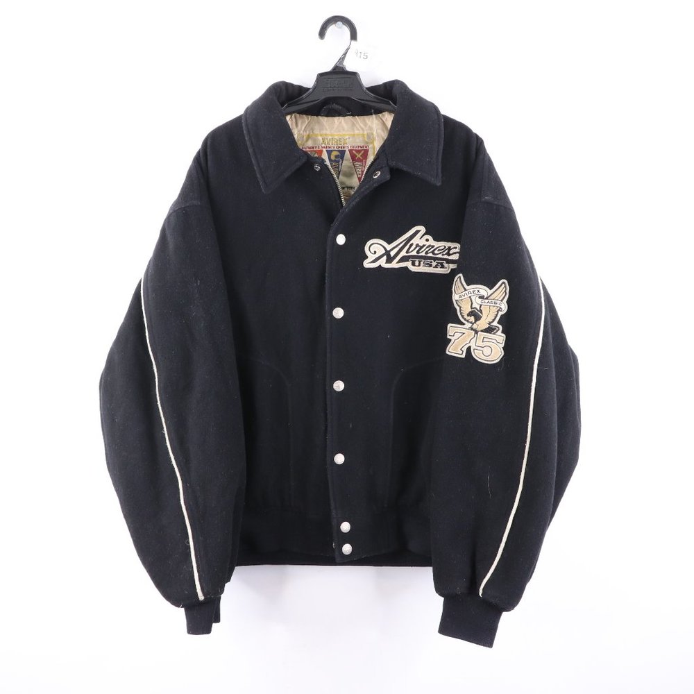 Vintage Avirex Wool Leather Varsity Jacket Usa - Gem